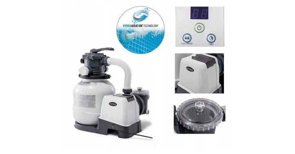 Vízforgató, homokszűrős INTEX 26652 - Új Hydro Aeration Technology ...